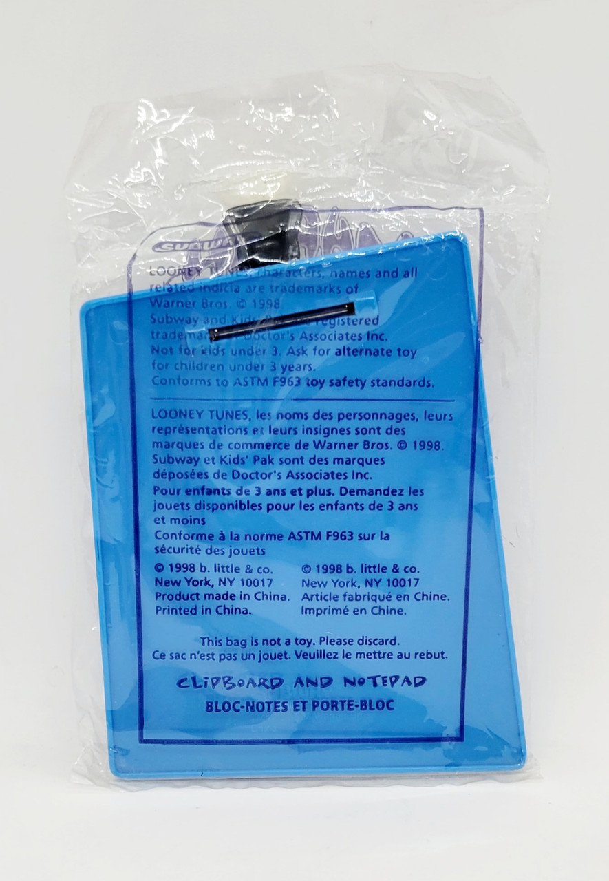 Subway Kids' Pak 1998 Looney Tunes Marvin the Martian's 50th Clipboard ...