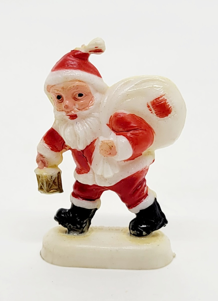 Vintage Plastic Santa Claus Christmas Cake Topper