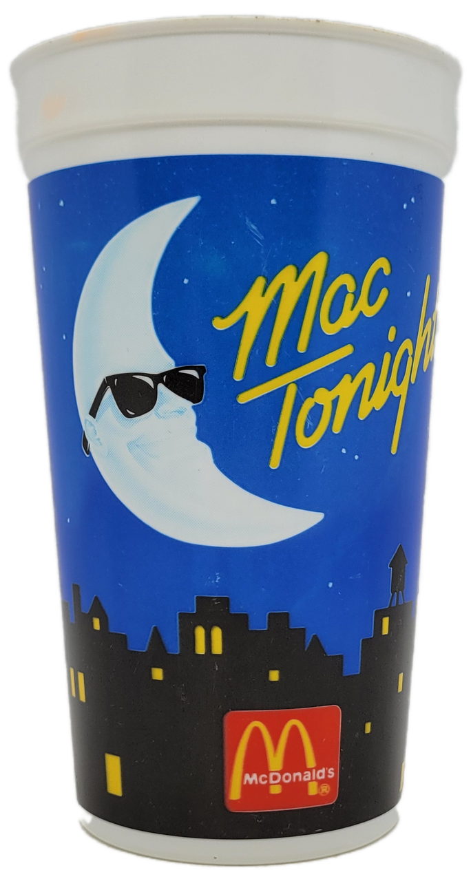 McDonald's 1987 Mac Tonight Coca-Cola Promotional Plastic Cup