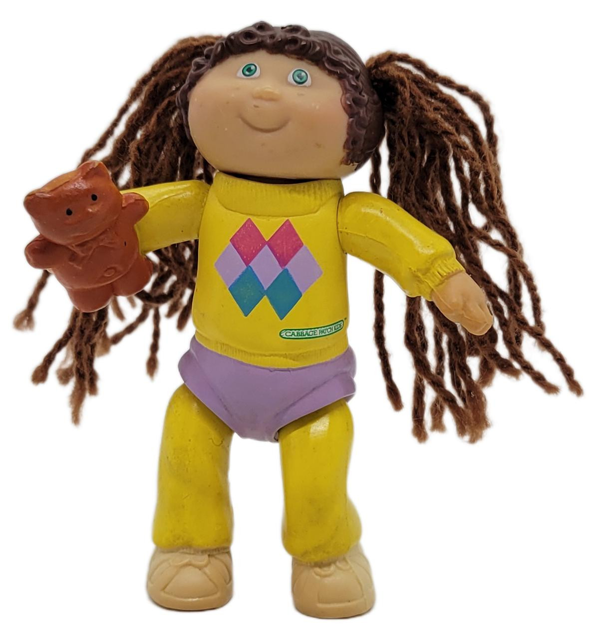 OAA 1984 Cabbage Patch Kids Brown Hair Girl Holding Teddy Bear 3 ...