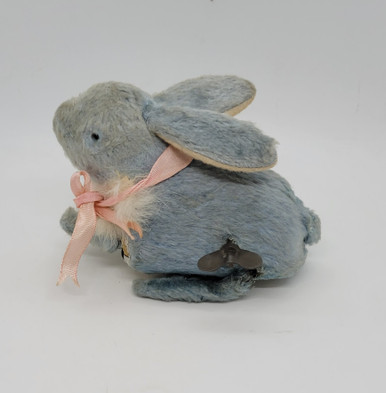 Vintage Furry Bunny Rabbit Wind-up Toy Made in Japan