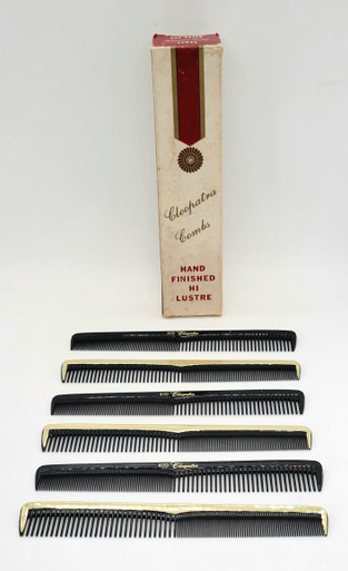 Vintage 6 KREST 400 Cleopatra Gold Ear Combs