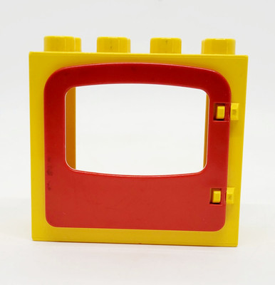LEGO DUPLO Door / Window Frame 2 x 4 x 3 Flat Front Surface with Red ...