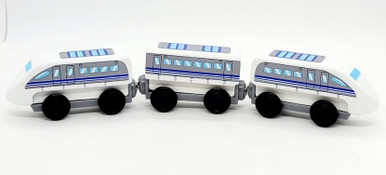 Wooden Bullet Train Magnetic Linked Train Set