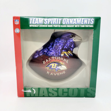 SC Christmas NFL Team Spirit Ornaments Hand-Painted Glass Baltimore Ravens