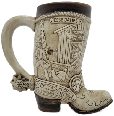 American Heritage Commemorative Boot Stein 1984 Butch Cassidy & Jesse James