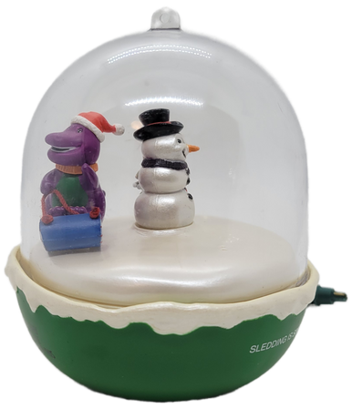 Hallmark Keepsake 1994 Barney Sledding Magic Ornament Display ...