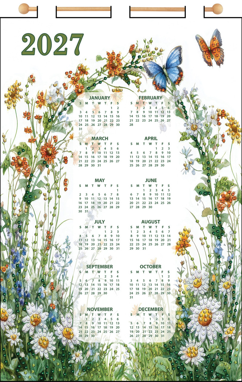Design Works 2027 Sequin Calendar Felt Applique Kit-Wildflowers ...