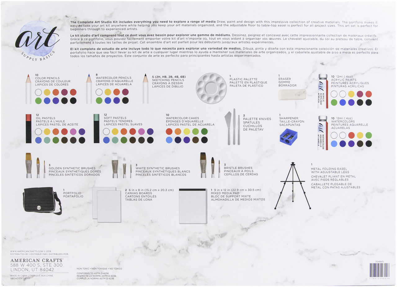 Art Supply Basics Art Kit 97/Pkg-Studio - 354845 - GettyCrafts