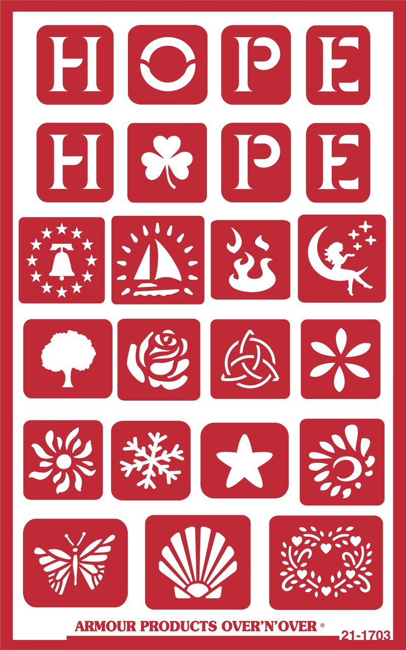 Over 'N' Over Reusable Stencils 5"X8"-Hope - GE21-1703 - GettyCrafts