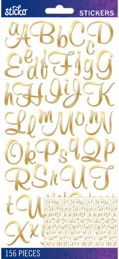 6 Pack - Sticko Alphabet Stickers-Alpha Medium Stickers - Gold Foil ...