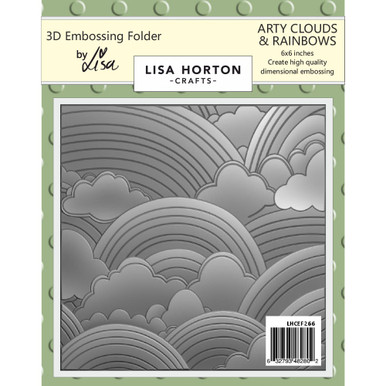 Lisa Horton Crafts 3D Embossing Folder 6"x6"-Arty Clouds and Rainbows ...