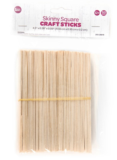 6 Pack CousinDIY Skinny Square Craft Sticks 75/Pkg-Natural 20326819 ...