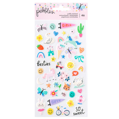 3 Pack Pebbles Cool Girl Puffy Stickers 46/Pkg-Icons 34027665 - GettyCrafts