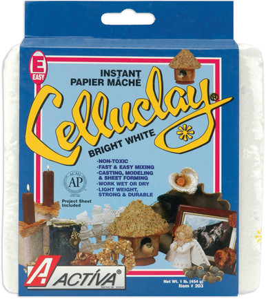 Activa CelluClay Instant Paper-Mache 1lb-Bright White 203 - GettyCrafts