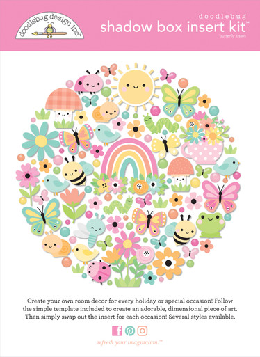 Doodlebug Design Shadow Box Insert Kit-Butterfly Kisses - 5A002X7G ...