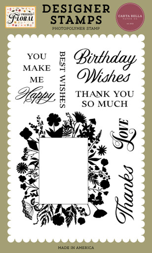 Pressed Floral Stamp Set-Floral Frame And Phrases 5A0033YQ-1H5N7 ...
