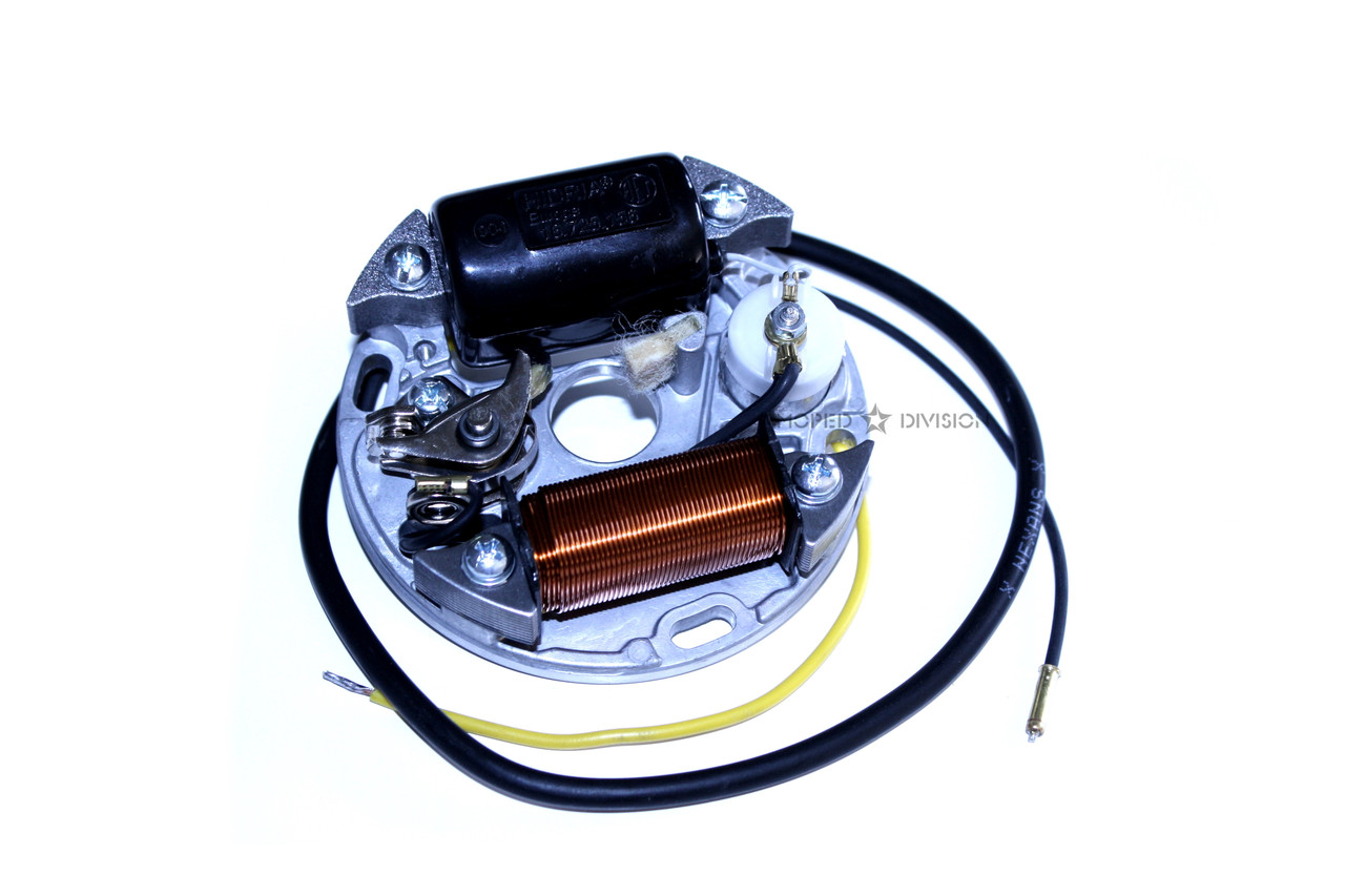 Tomos / Puch Points Stator Assembly - Internal Coil - Moped Division