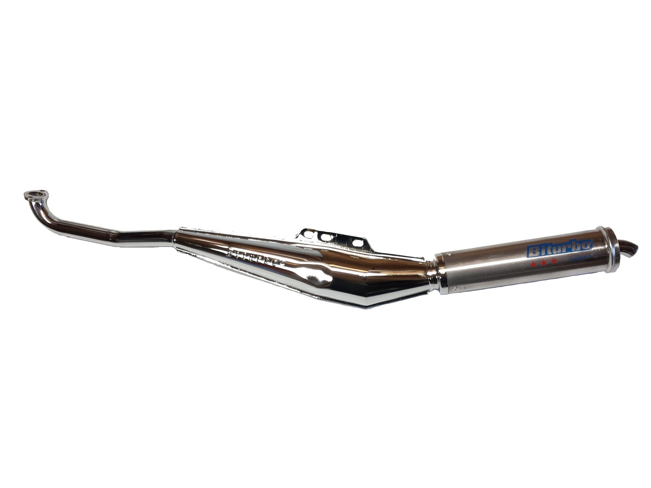 Puch Biturbo Performance Exhaust Pipe Chrome Silencer Moped Division