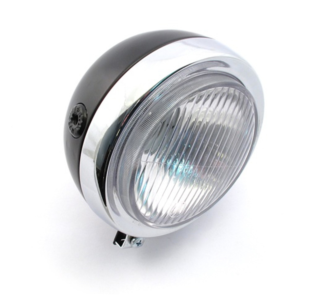 5 Round Black And Chrome Headlight Moped Division