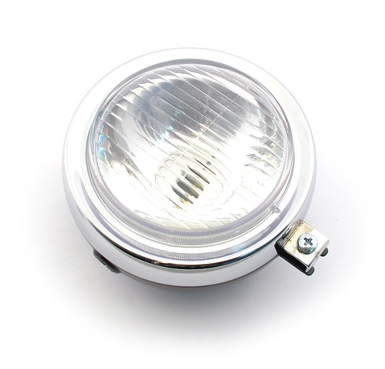 5 Round Black And Chrome Headlight Moped Division