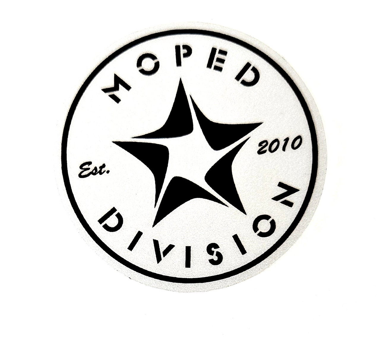 Moped Division Star Sticker Gloss White Moped Division