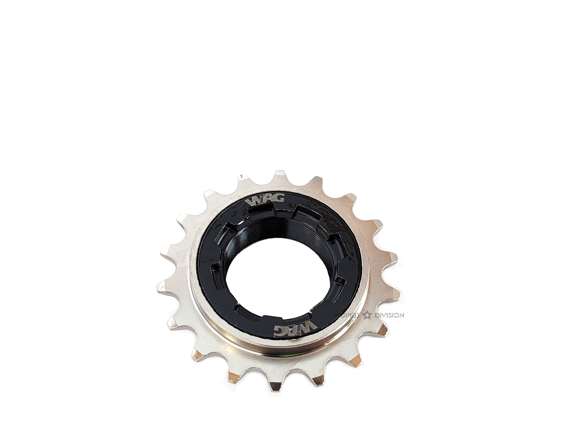 18 Tooth Freewheel Sprocket - Chrome/Black - Moped Division