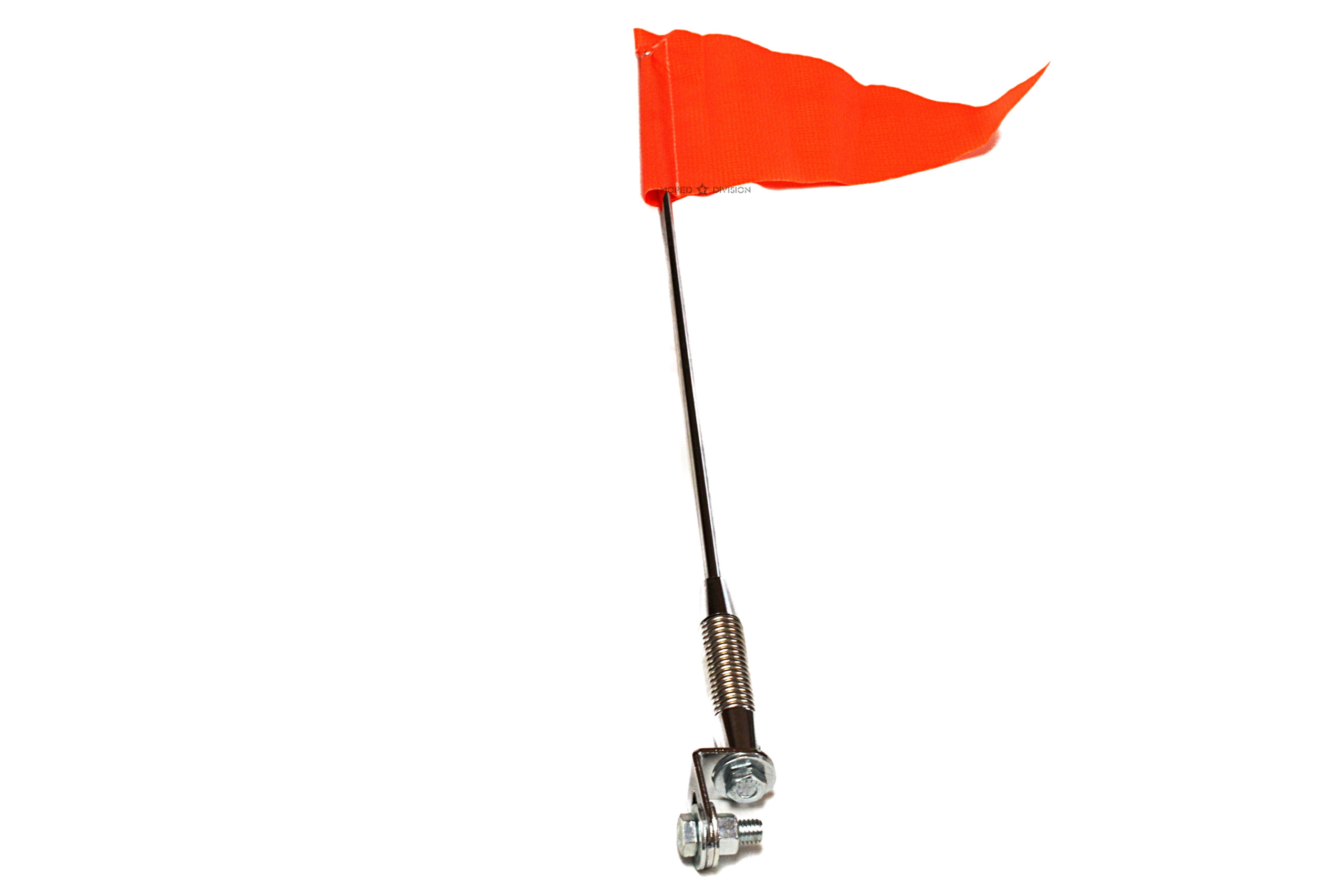 Telescoping Safety Flag, Spring Mount - Chrome/Orange - Moped Division