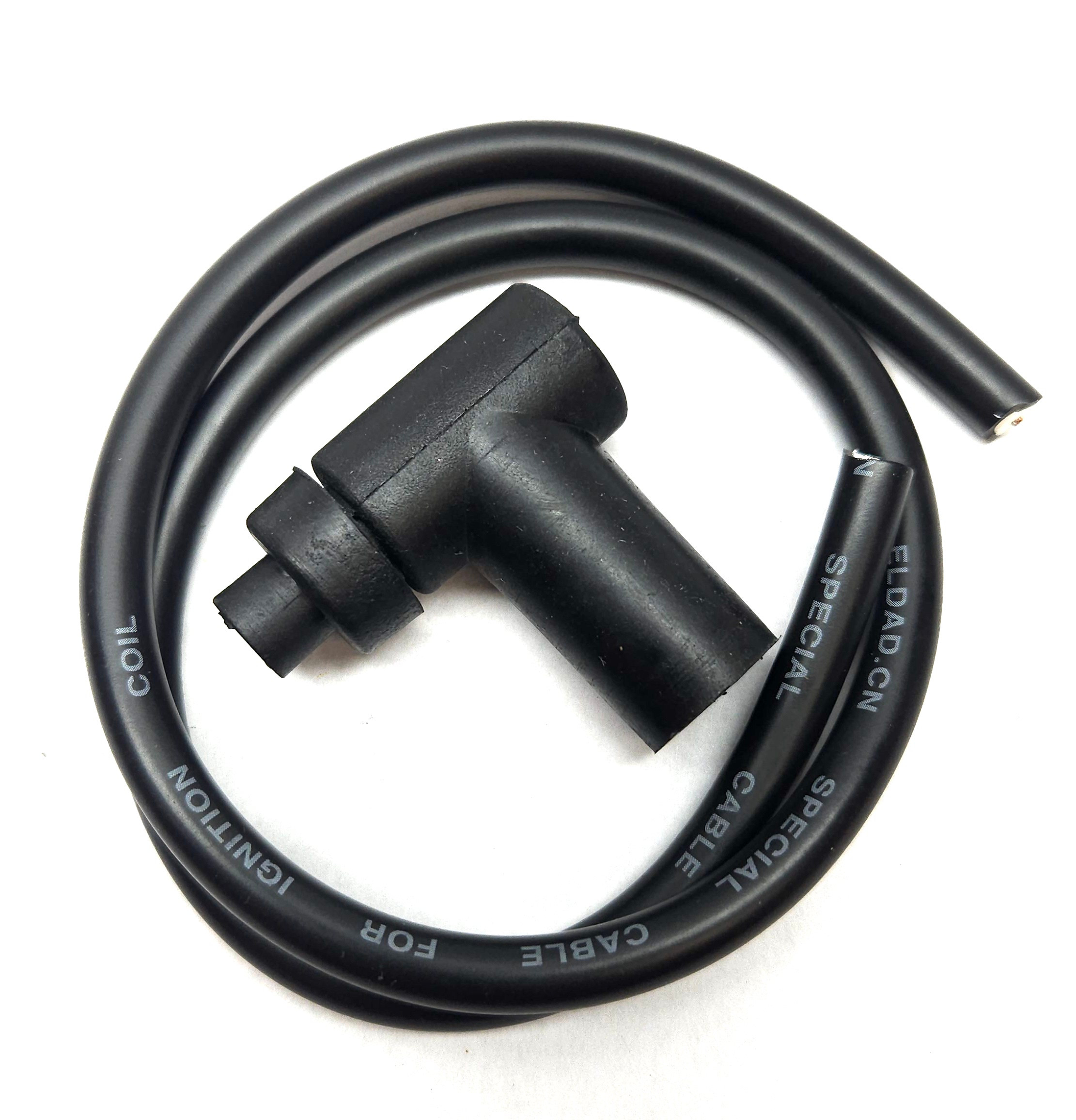 Racing Spark Plug Cable / Cap, 90 Degree Threaded Post Terminal - Moped ...