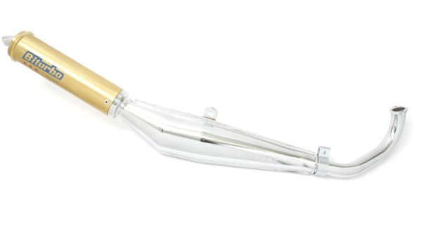 Tomos 2 Piece Biturbo Exhaust for use with Puch Cylinder Kits - Moped ...