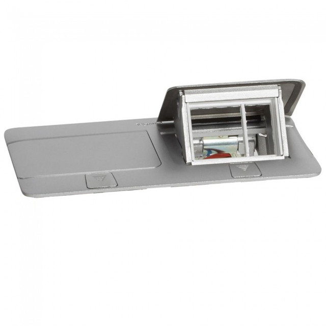 Legrand Floor box with hinged lid - IP66 - 4 modules - stainless steel ...