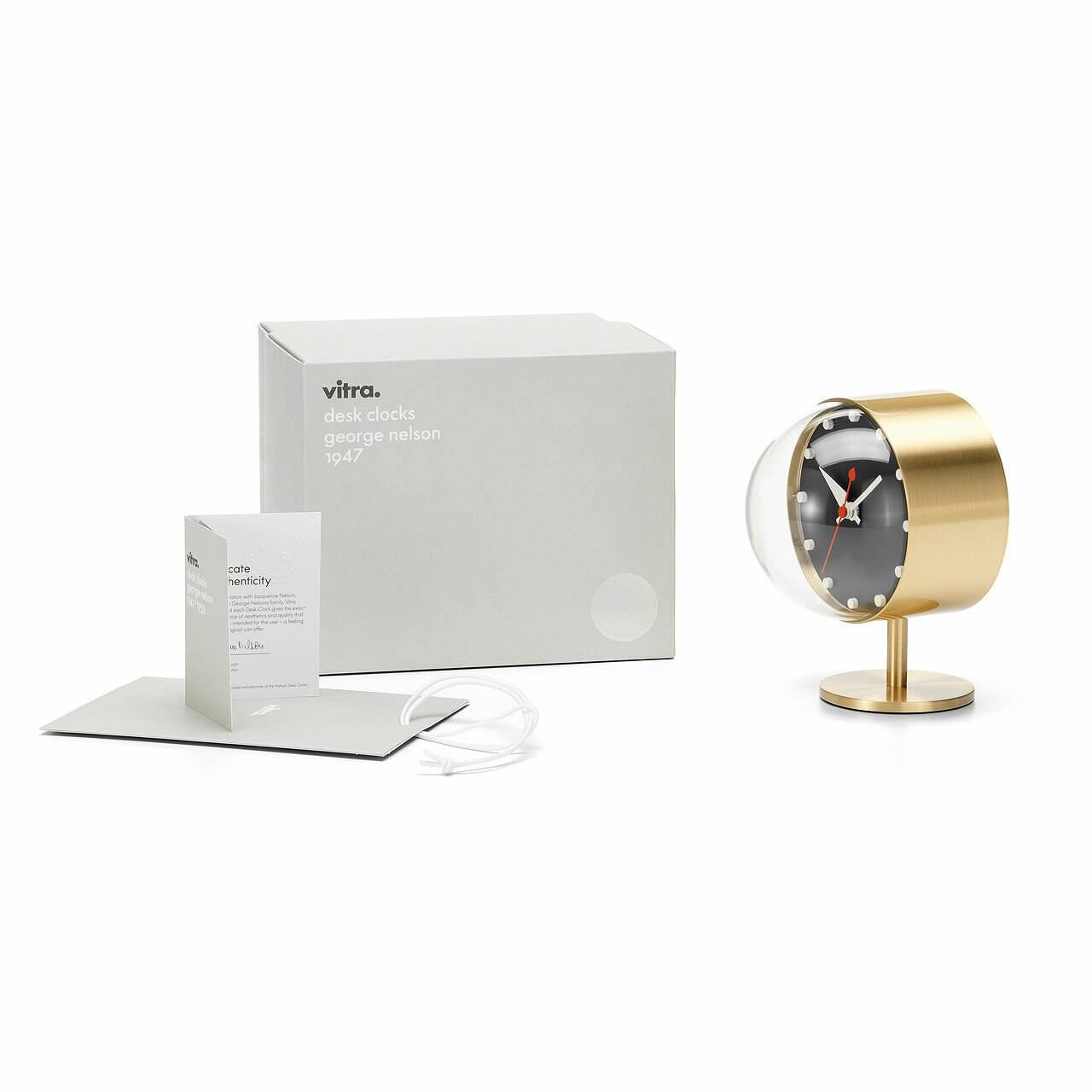 George Nelson Night Clock by Vitra | Brass, Black | Desk Clock