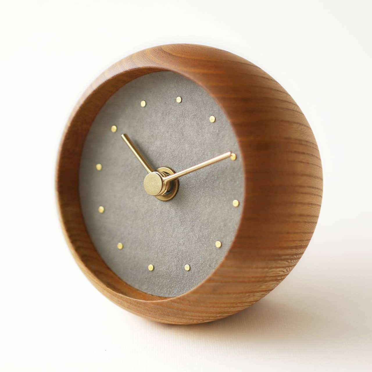 C-Brain Hanamokko Usuzumi Table Clock | Light Ink, Obsidian | US Retailer