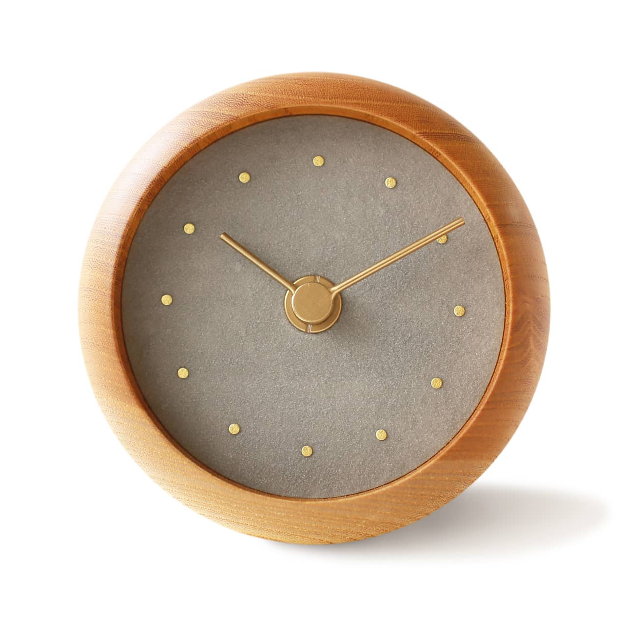 C-Brain Hanamokko Usuzumi Table Clock | Light Ink, Obsidian | US Retailer