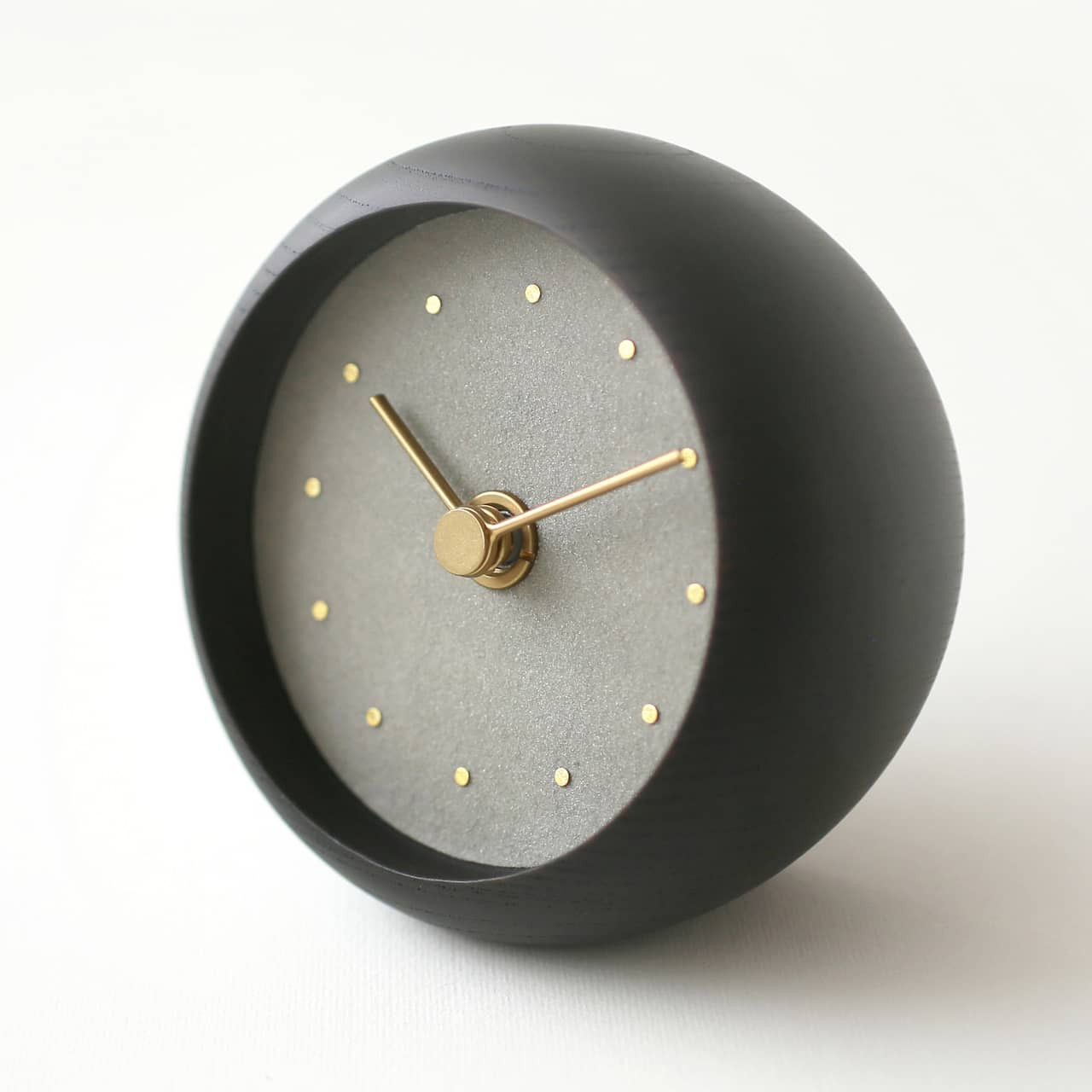 C-Brain Hanamokko Usuzumi Table Clock | Light Ink, Obsidian | US Retailer
