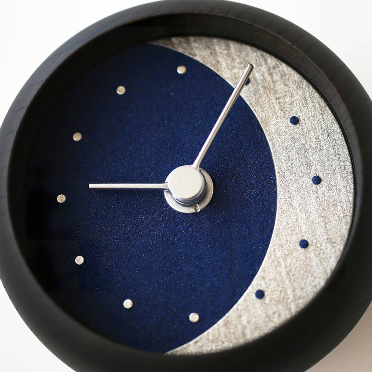 C-Brain Hanamokko Moon Platinum/Gold, Azurite Table Clock | US Retailer