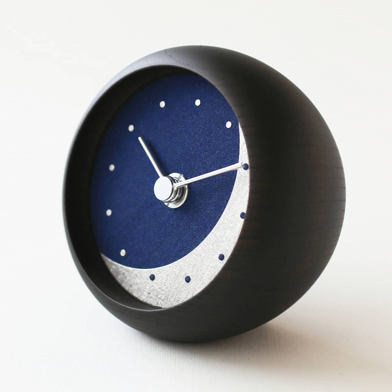 C-Brain Hanamokko Moon Platinum/Gold, Azurite Table Clock | US Retailer