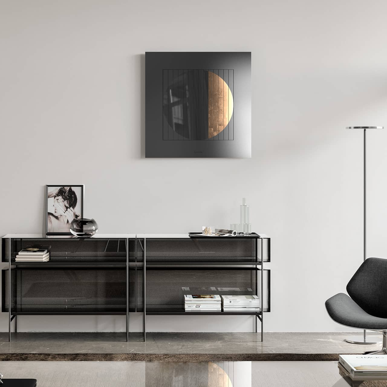 QLOCKTWO MOON | Lunar Phase Wall Clock | Moon Cycle Art