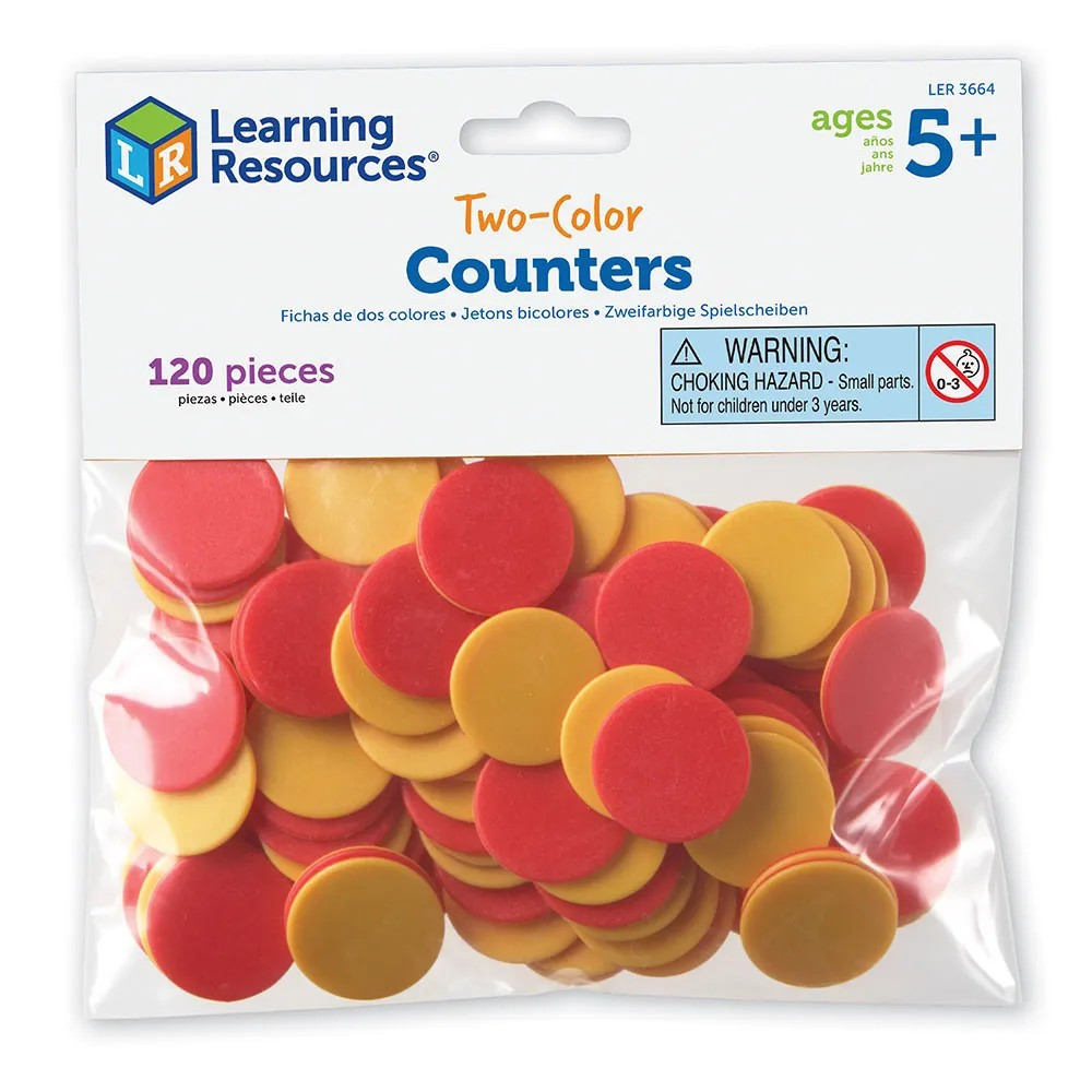 Learning Resources Two-Colour Counters (Set of 120) - Supplies for Schools