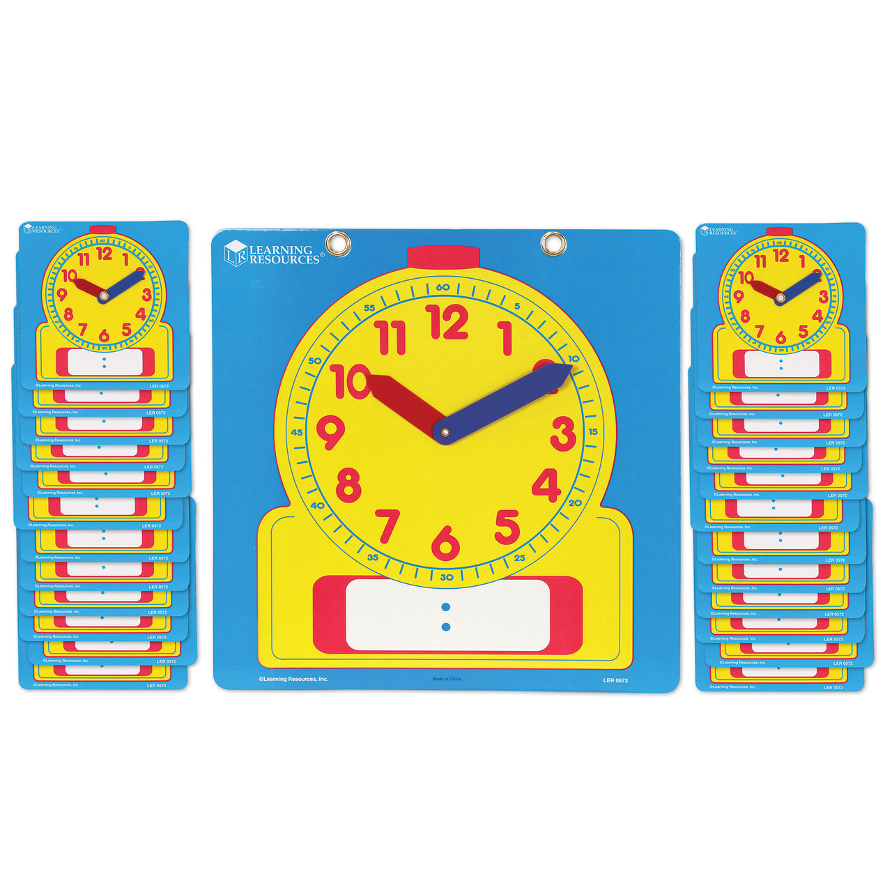 Learning Resources Write & Wipe Classroom Clock Set - Supplies for Schools
