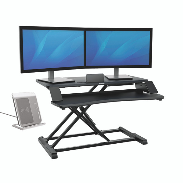 Fellowes Corsivo Sit/Stand Workstation Black 8091001 - Supplies for Schools