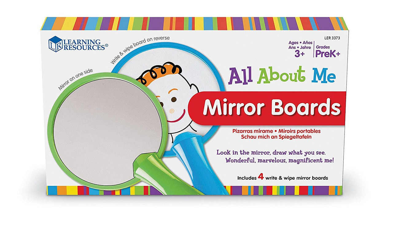 Learning Resources All About Me Double-Sided Mirror Boards - Set of 4 ...