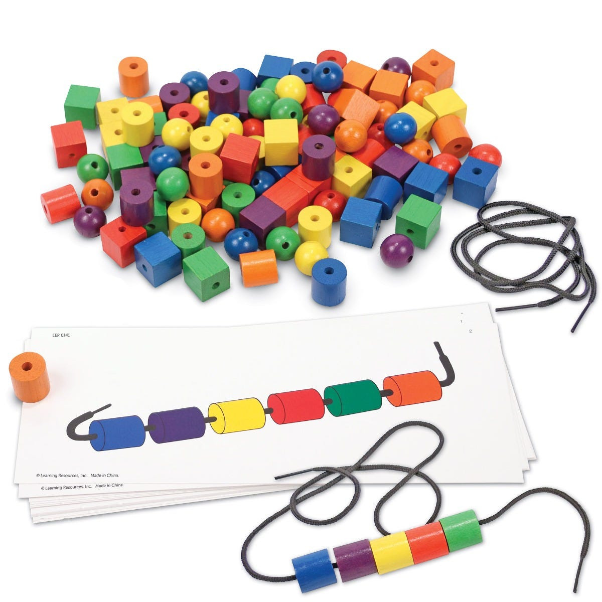 Learning Resources Beads & Pattern Cards Set - Supplies for Schools