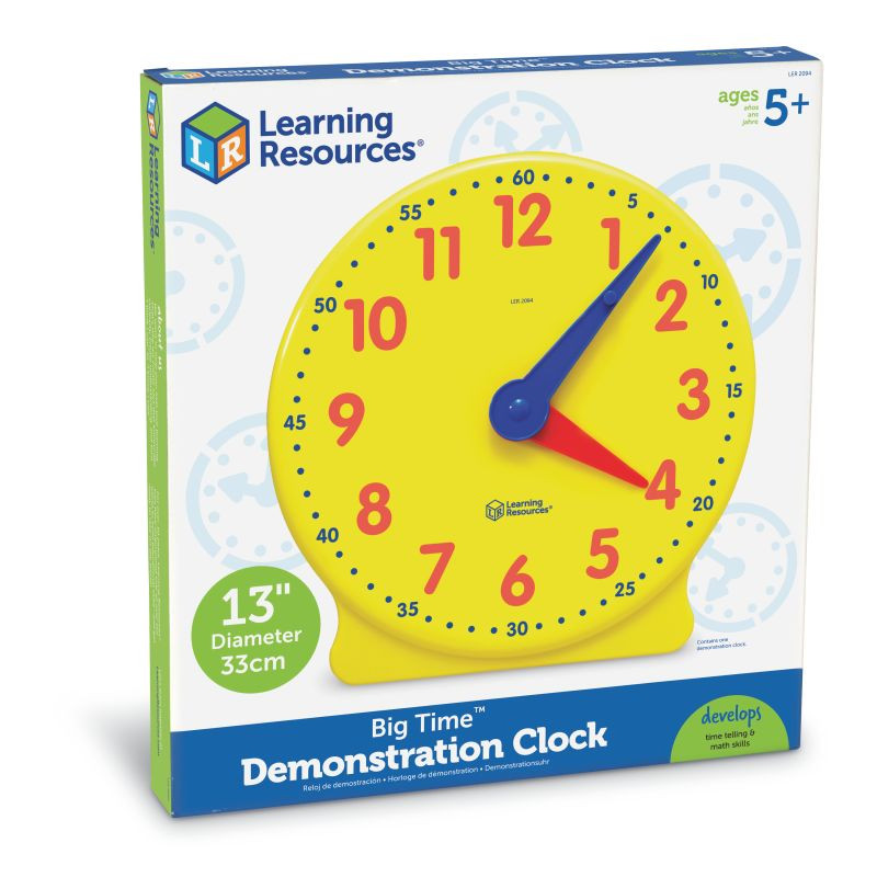 Learning Resources Big Time 12Hr Demonstration Clock - Supplies for Schools