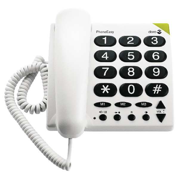 Doro Big Button Telephone White 311C - Supplies for Schools