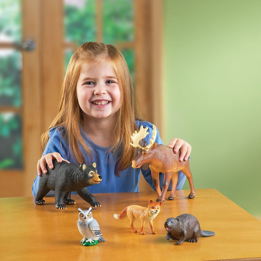 Learning Resources Jumbo Forest Animals (Set of 5) - Supplies for Schools