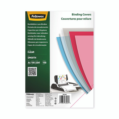 Fellowes Binding Covers A4 150 Micron Clear PET (Pack of 100) 5384501 ...
