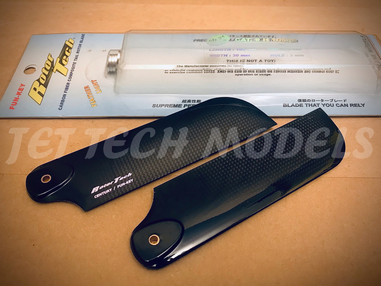 RotorTech 105mm Carbon Fiber Composite Tail Rotor Blade (H-1056C) - 60 ...