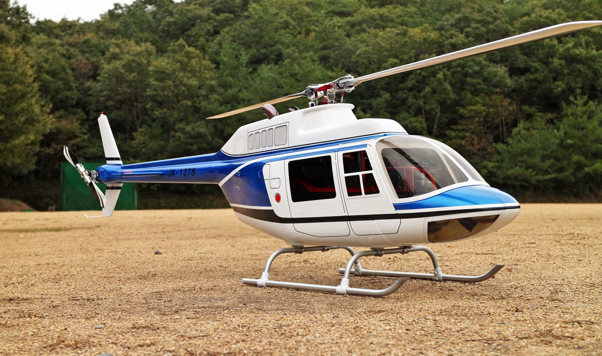 FUNKEY Scale Fuselage Jet Ranger .60 (700) size Blue Color with Landing ...