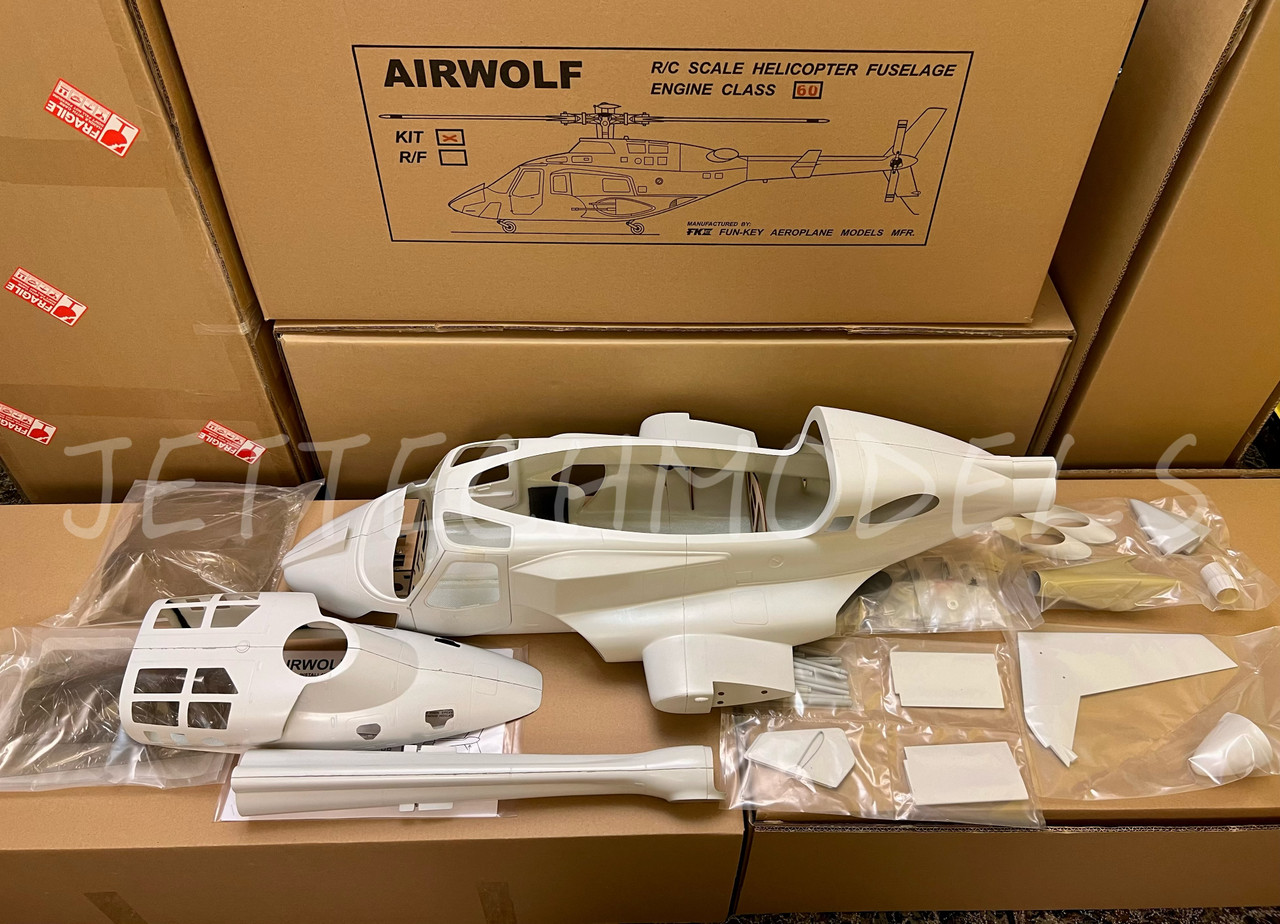 FUNKEY AIRWOLF .60 ( 700 ) size scale fuselage Kit ( Unpainted version ...